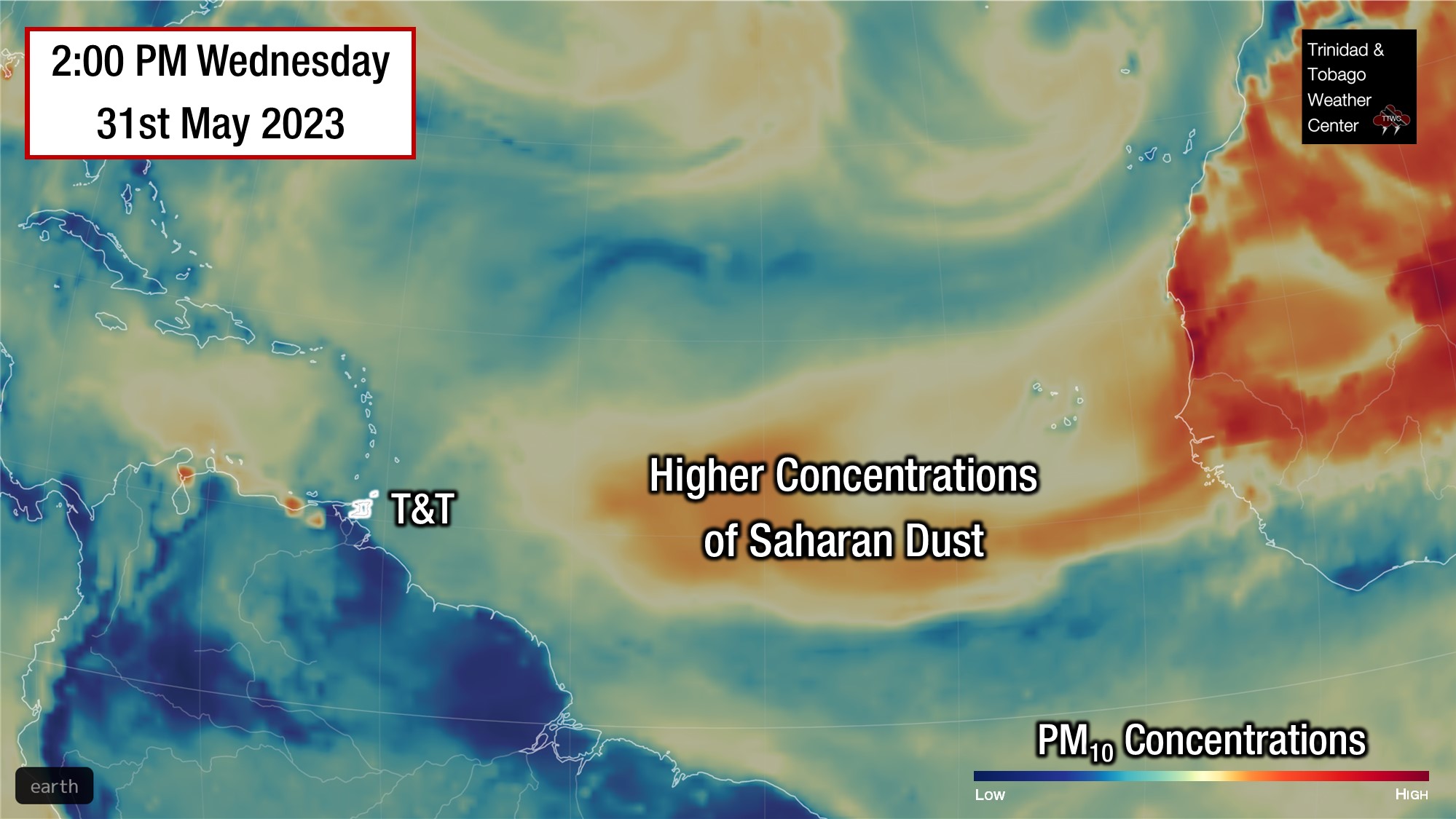 High-Concentration Saharan Dust Surge Forecast This Weekend - Trinidad ...
