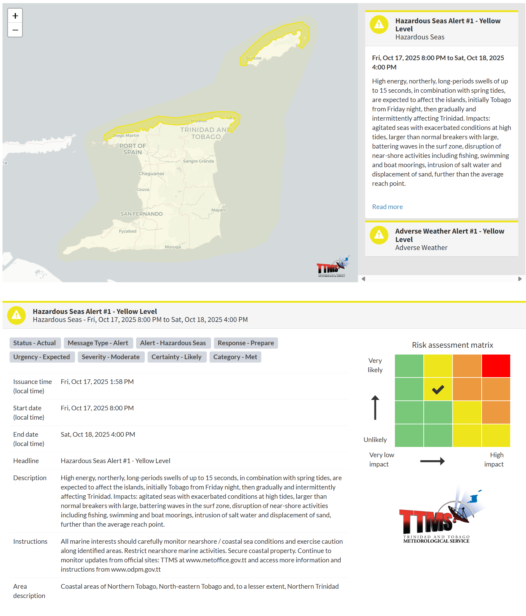 Hazardous Seas Alert Issued For T&T's Northern, Northeastern Coasts ...