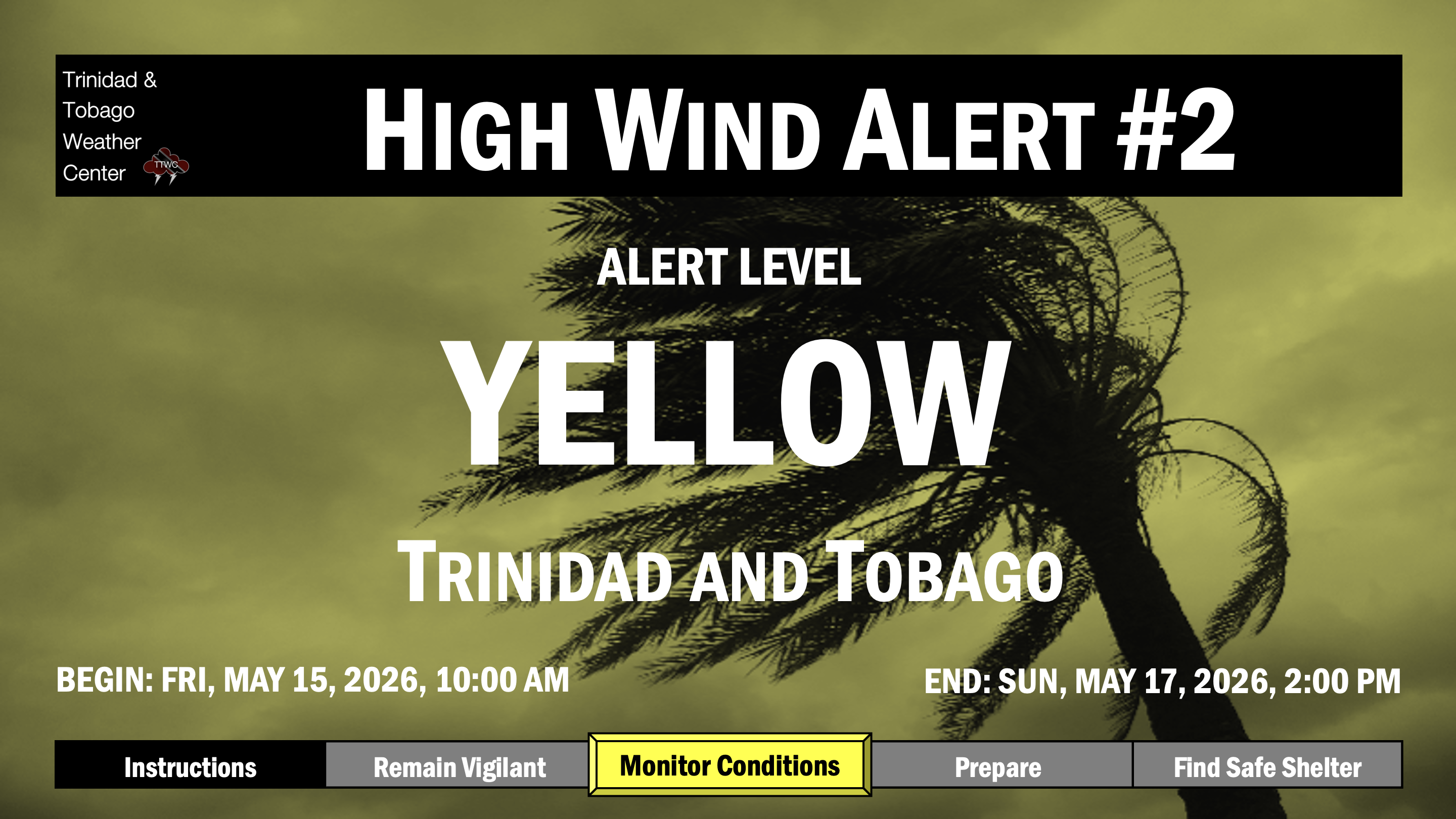 T&T Placed Under High Wind Alert - Trinidad and Tobago Weather Center
